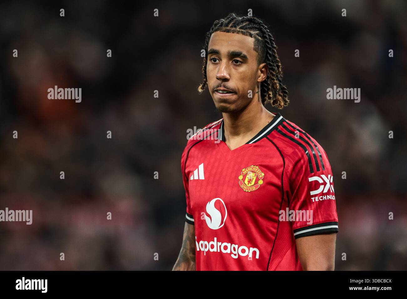 Leny Yoro of Manchester Untied during the Premier League match ...