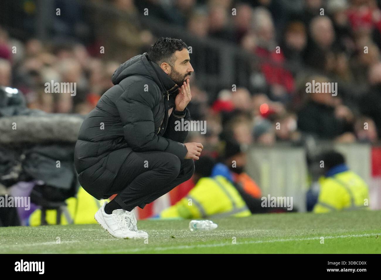 Manchester United's head coach Ruben Amorim watches the play during a ...