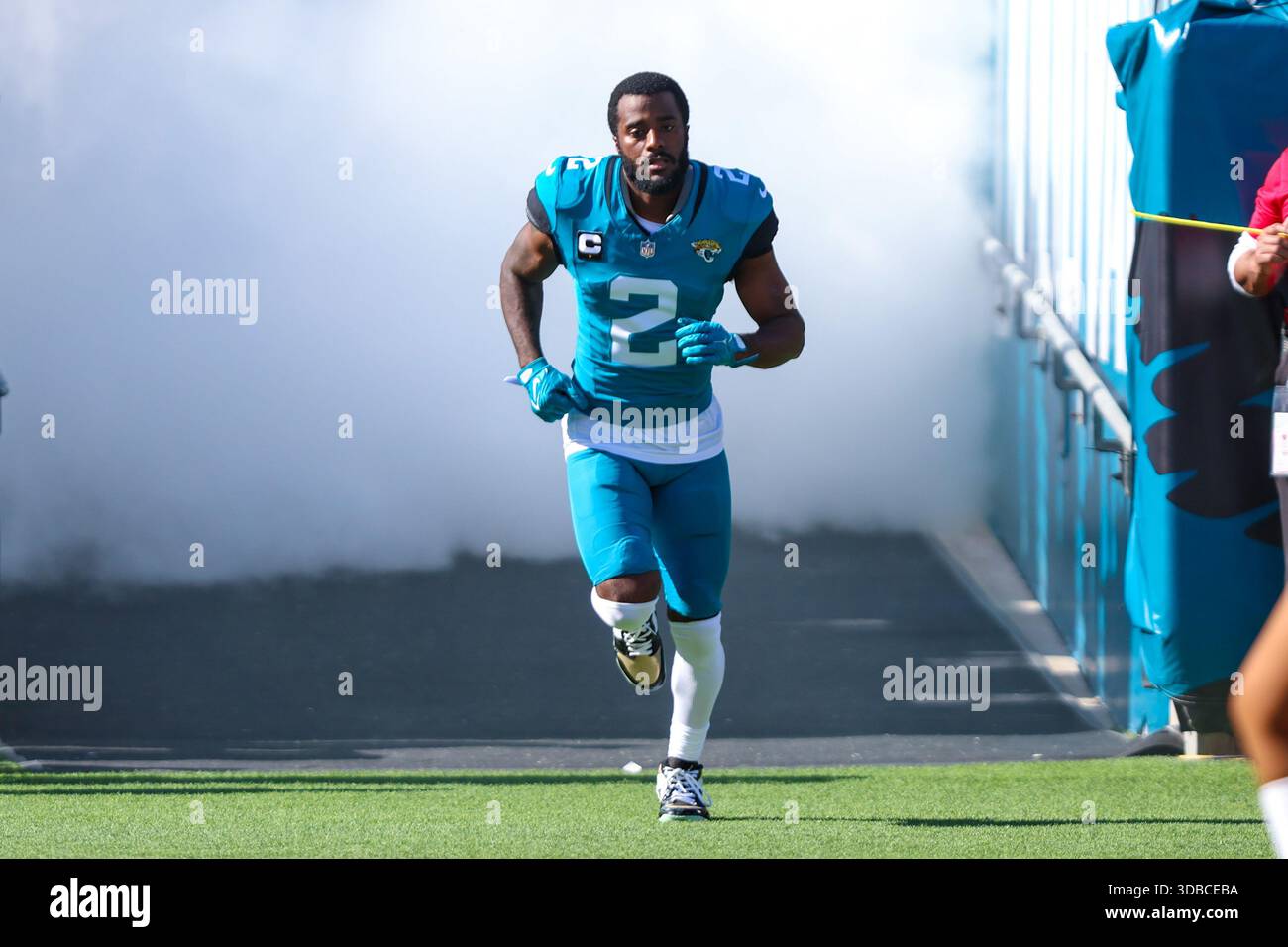 Jacksonville Jaguars cornerback Jourdan Lewis (2) enters the field for ...