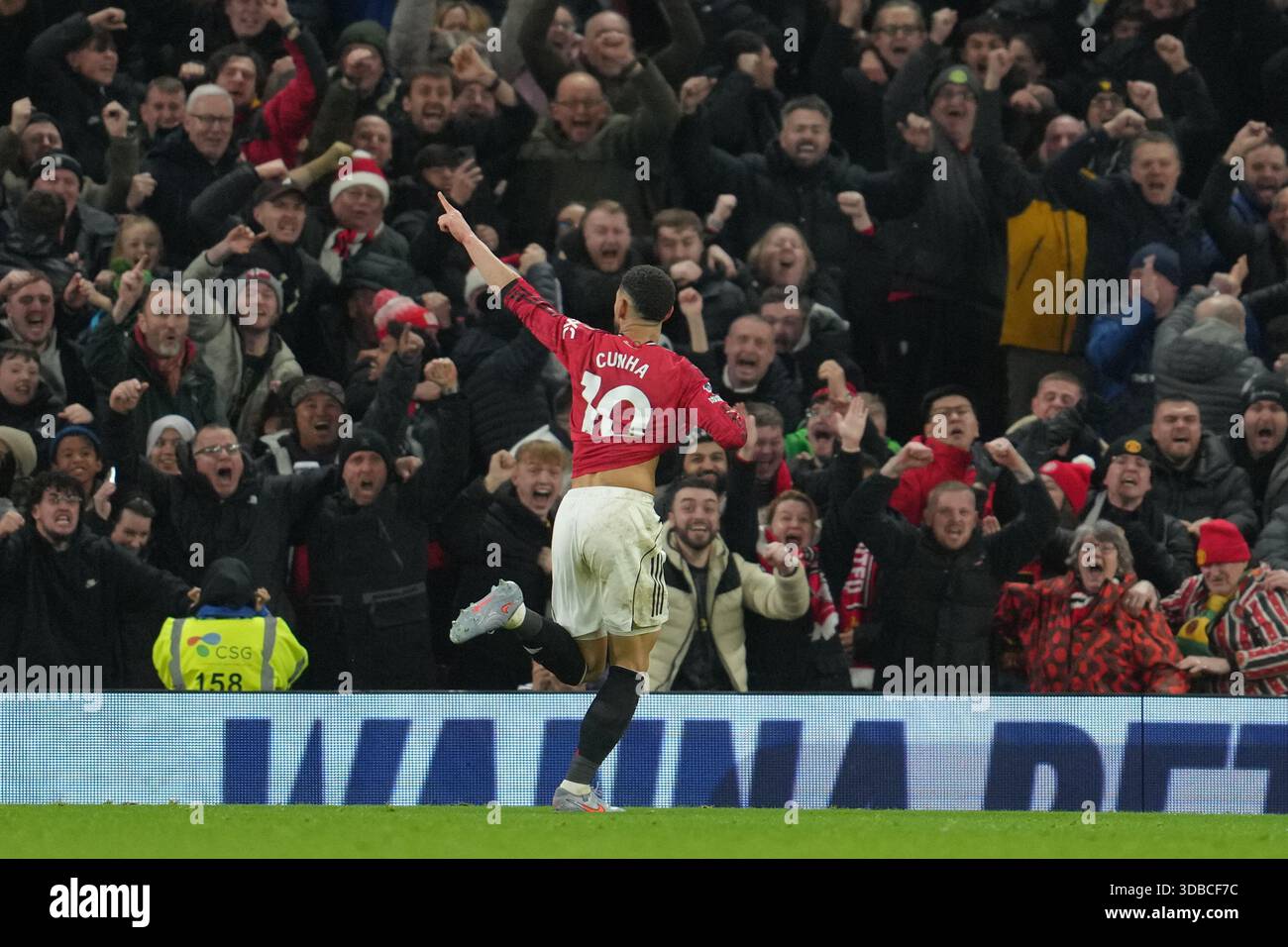 Manchester United's Matheus Cunha celebrates after scoring during a ...