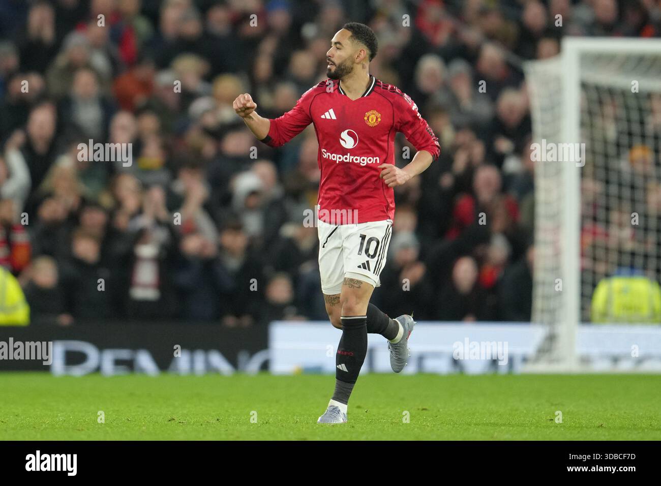 Manchester United's Matheus Cunha celebrates after scoring during a ...