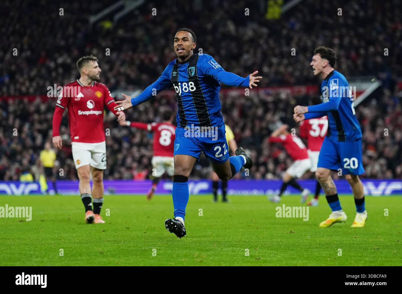 Bournemouth's Eli Junior Kroupi celebrates scoring their side's fourth ...