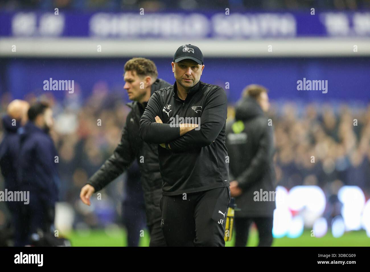 Derby Head Coach John Eustace looks on during the Sky Bet Championship ...