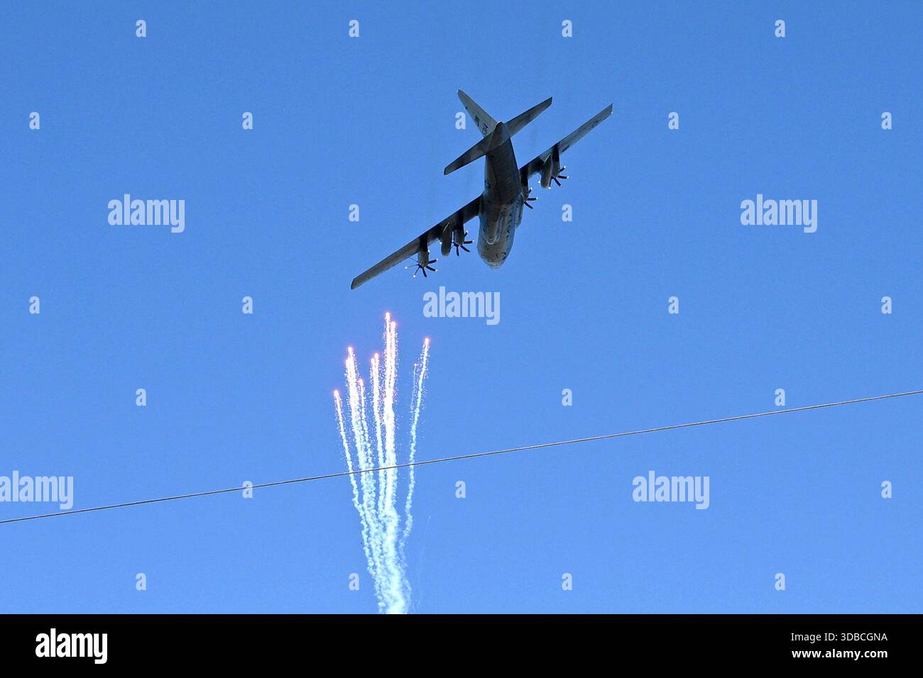 A U.S. Navy C-130T Hercules aircraft flown by the VR-62 Nomads performs ...