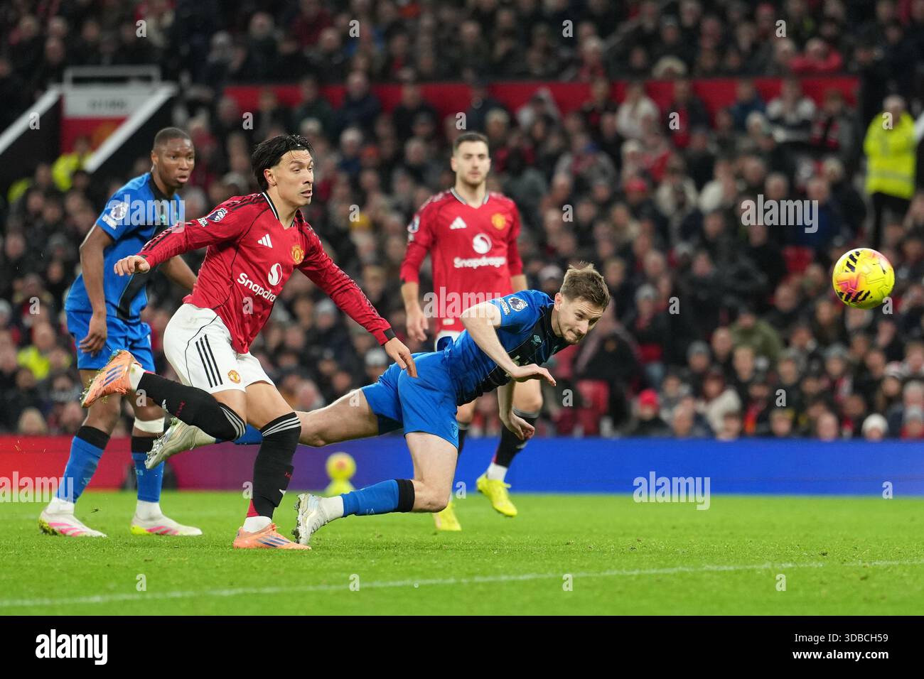 Bournemouth's Adam Smith tries a header during a Premier League soccer ...