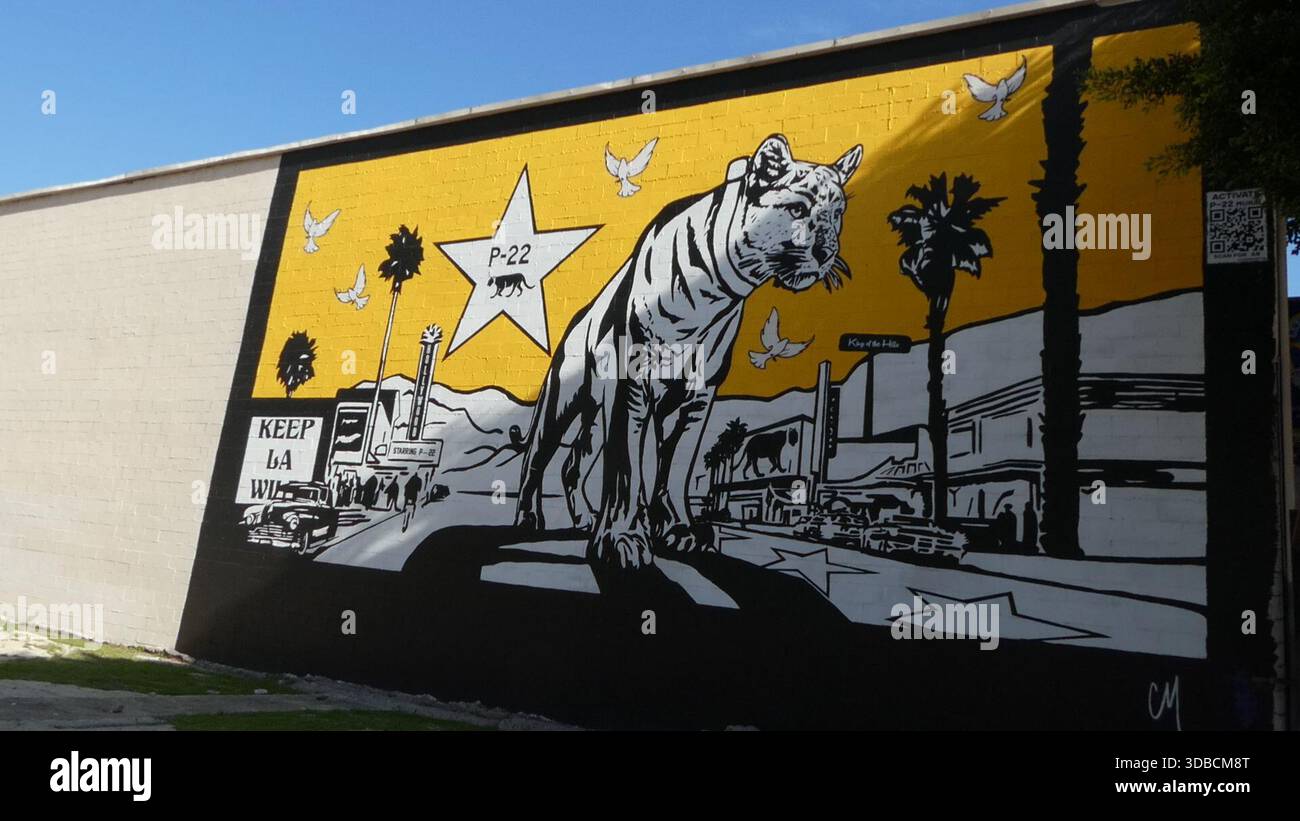 Los Angeles, California, USA 15th December 2025 P-22 Art Mural at ...