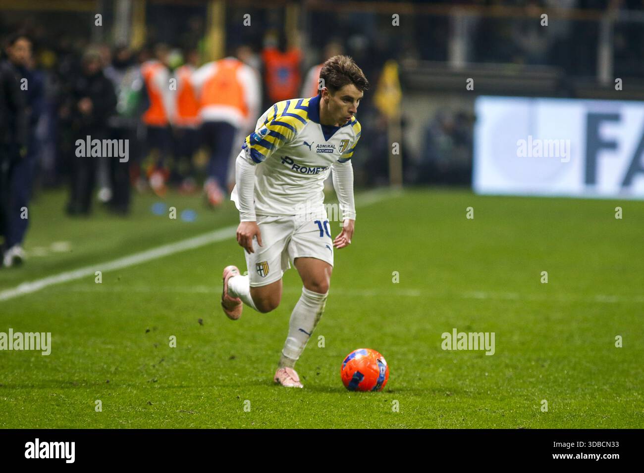 Adrian Bernabe of Parma AC play the ball during Parma Calcio vs SS ...
