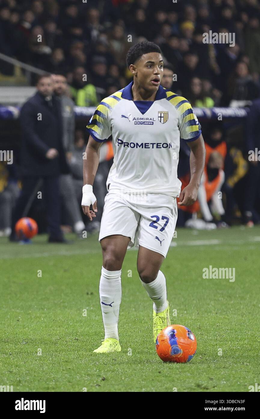 Sascha Britschgi of Parma AC play the ball during Parma Calcio vs SS ...