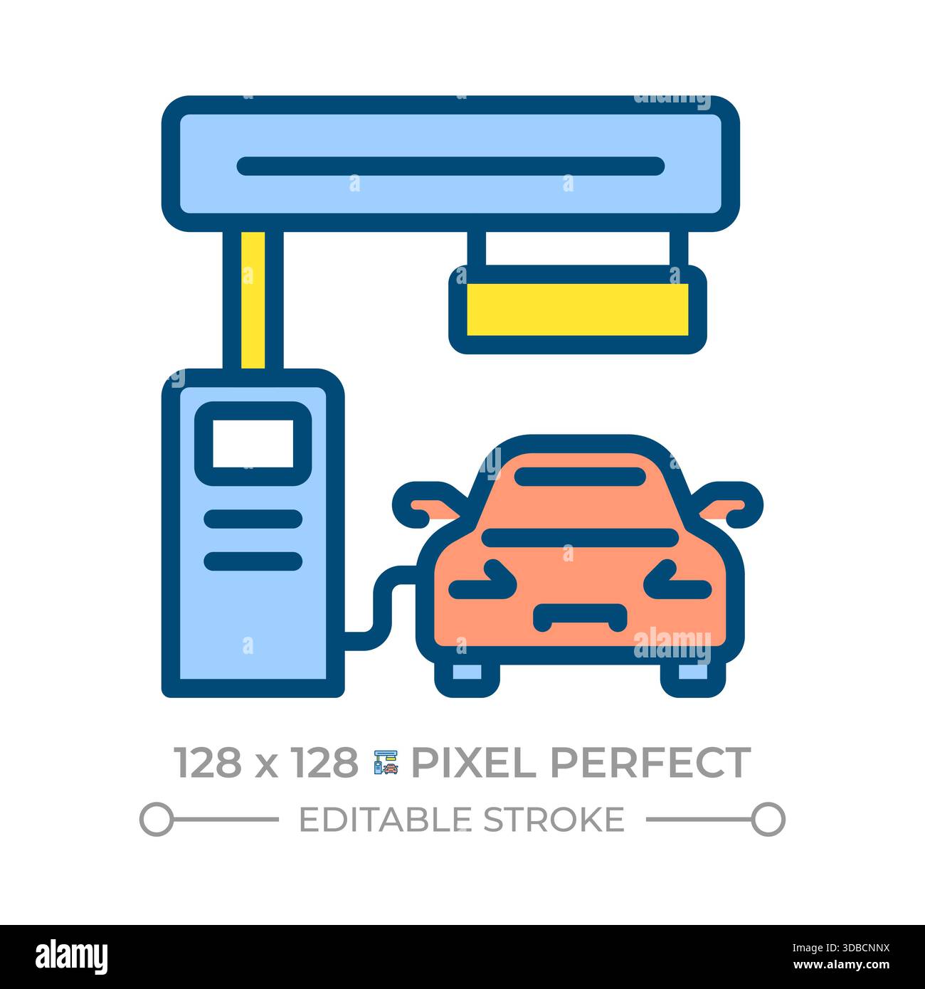 Gas station pixel perfect line color icon Stock Vector Image & Art - Alamy