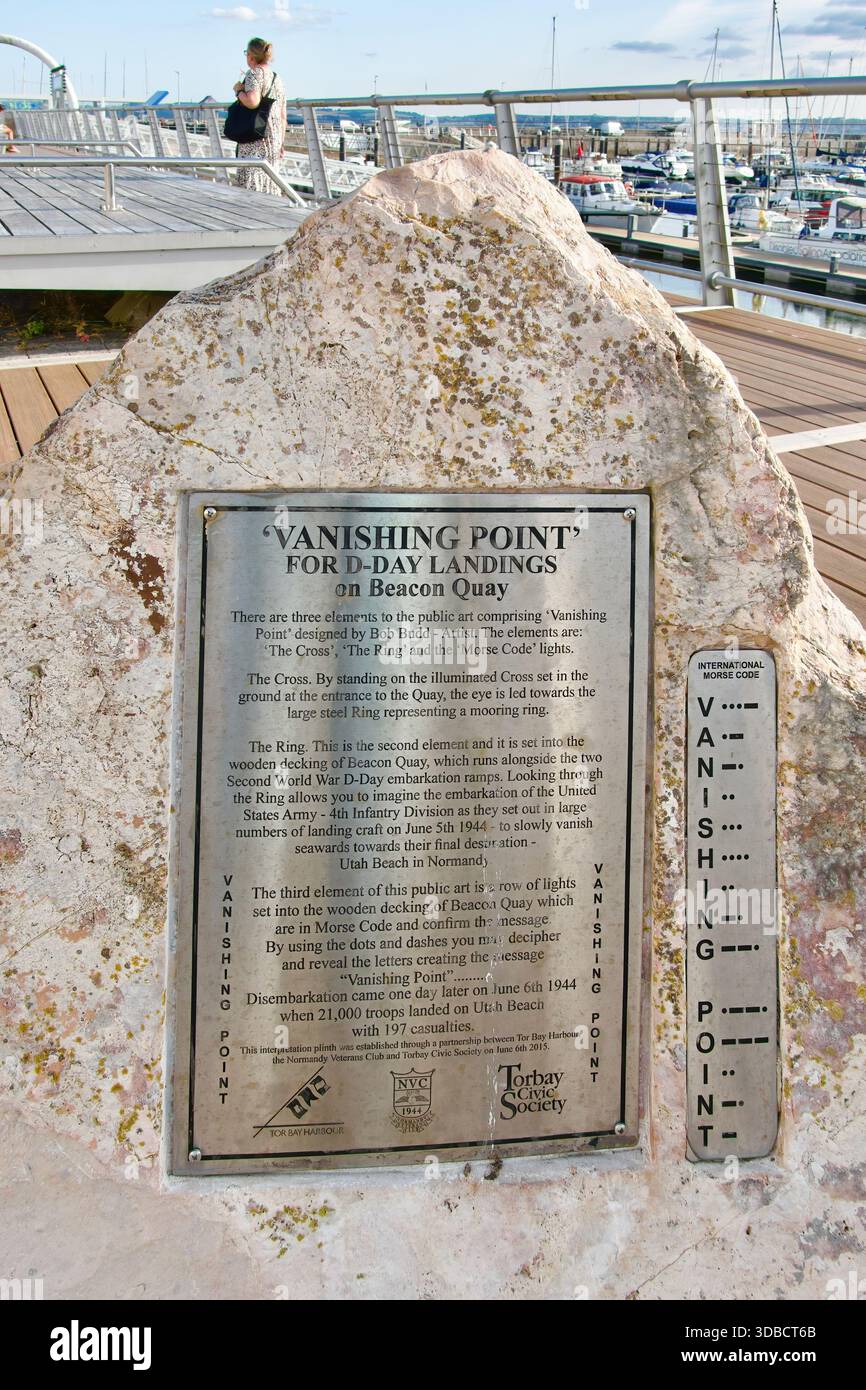 Metal engraved information plaque Vanishing Point for D-Day Landings ...
