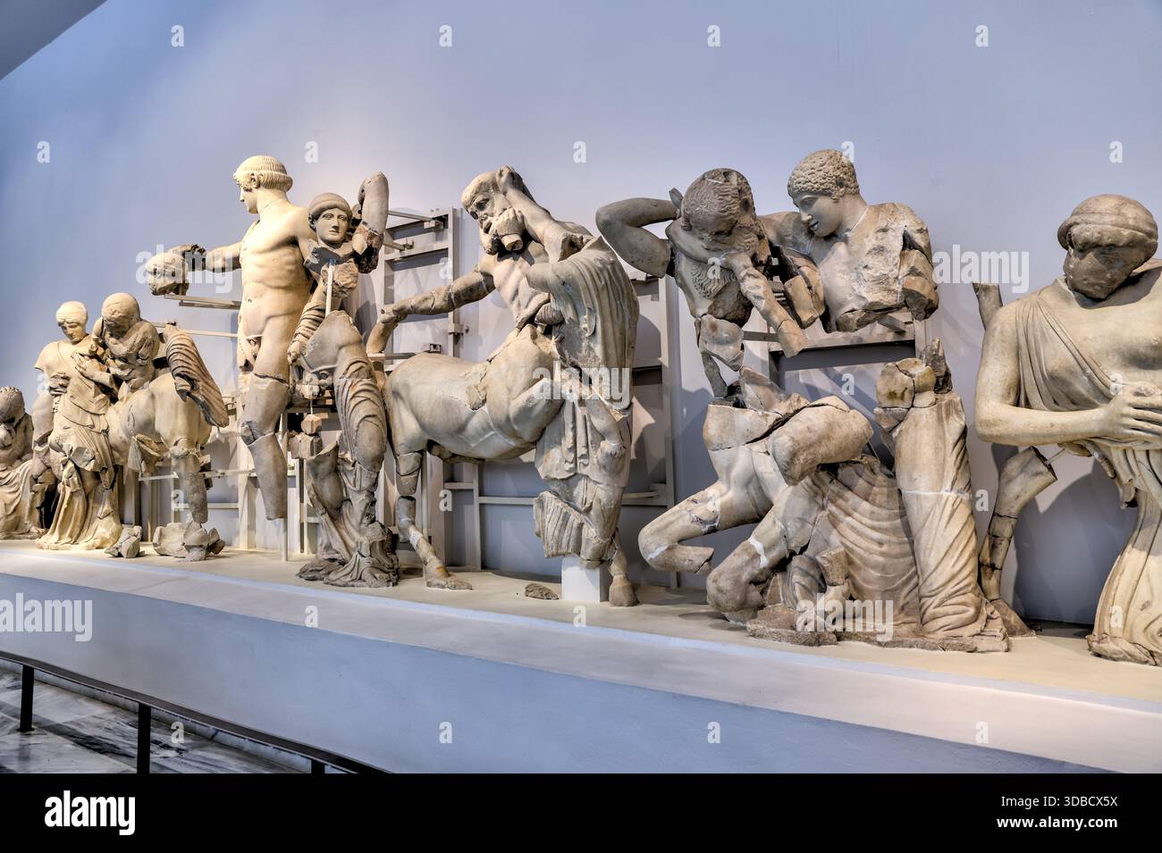 Pediment sculptures from the Temple of Zeus displayed in the ...