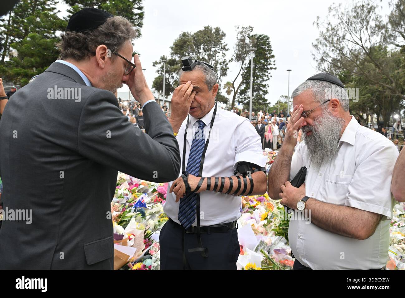Israel’s Ambassador to Australia Amir Maimon prays at a makeshift ...