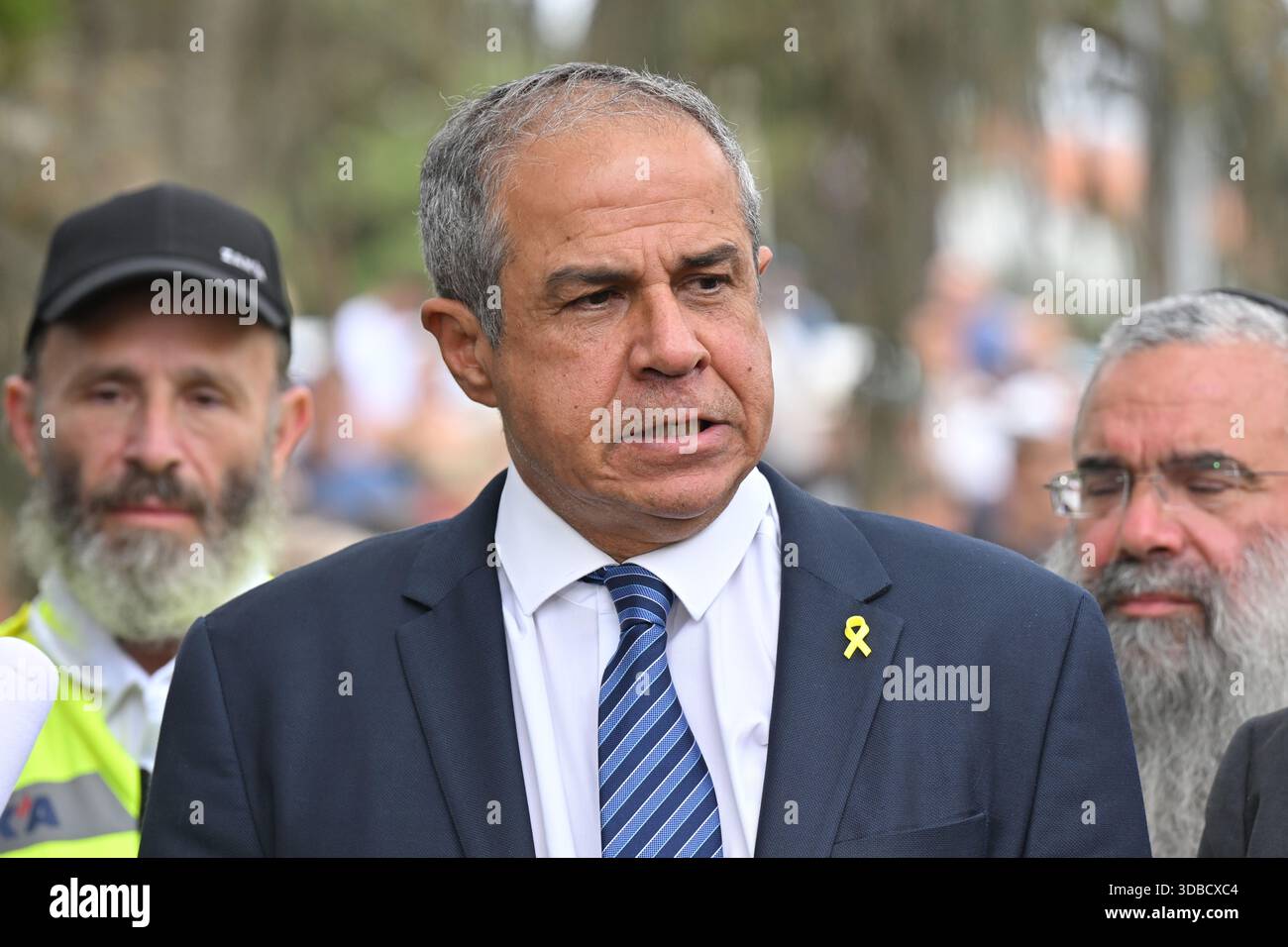 Israel’s Ambassador to Australia Amir Maimon at a makeshift memorial at ...
