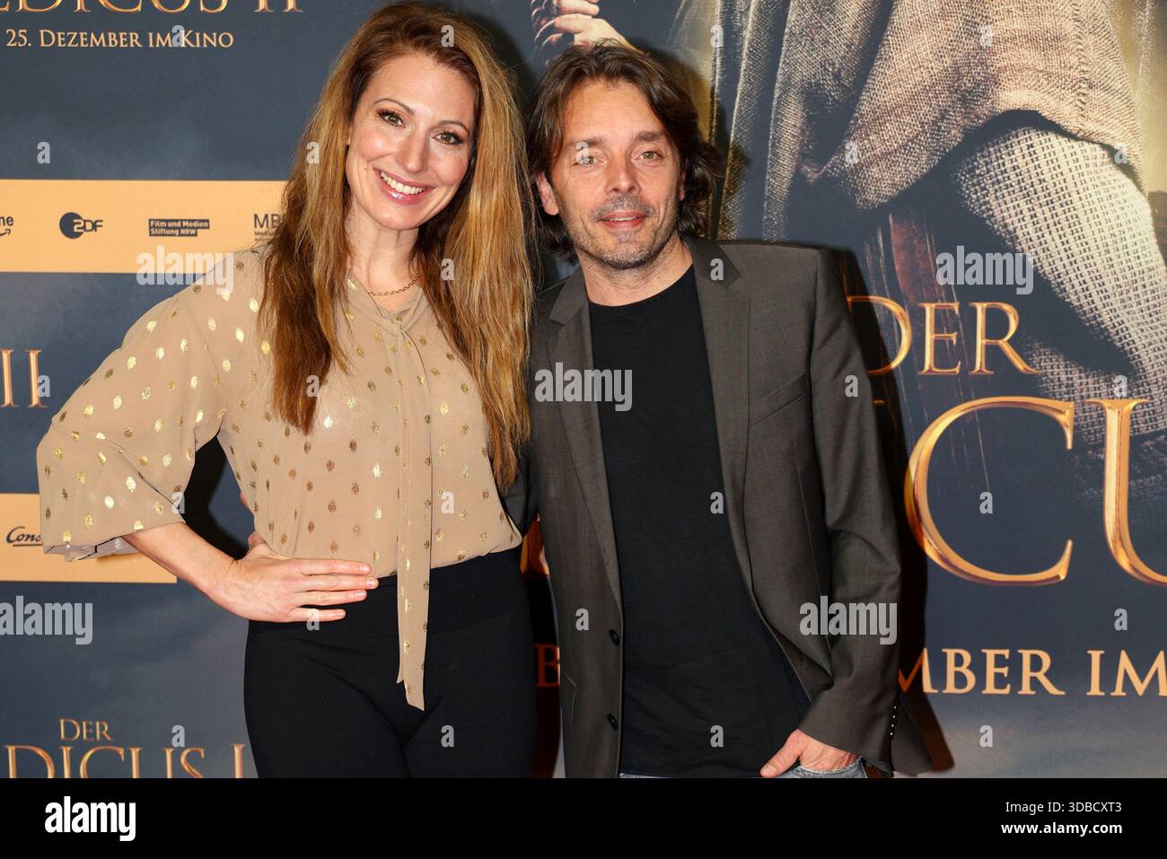 Mara Bergmann and her husband Alexander Hoffmann attend the premiere of ...