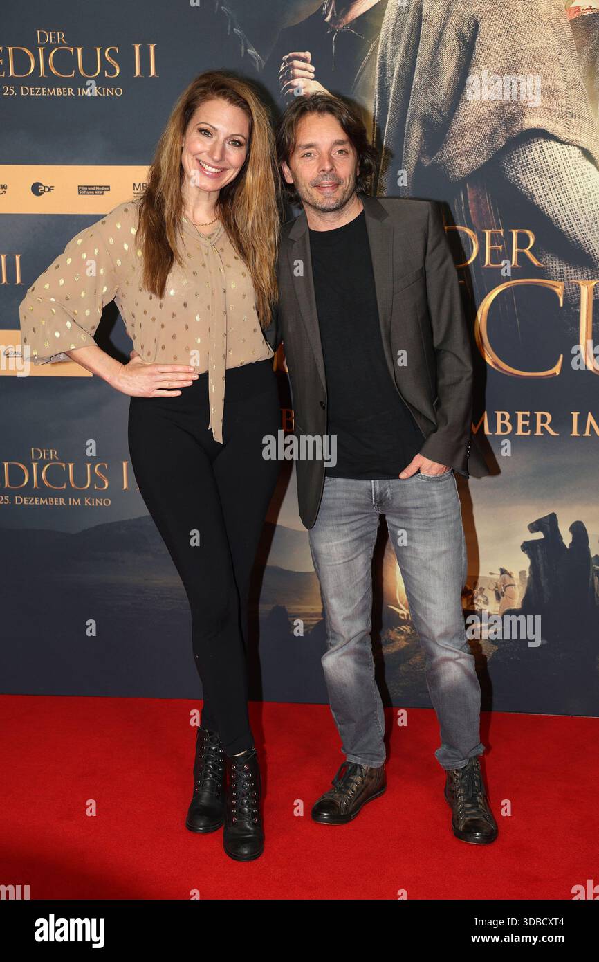 Mara Bergmann and her husband Alexander Hoffmann attend the premiere of ...