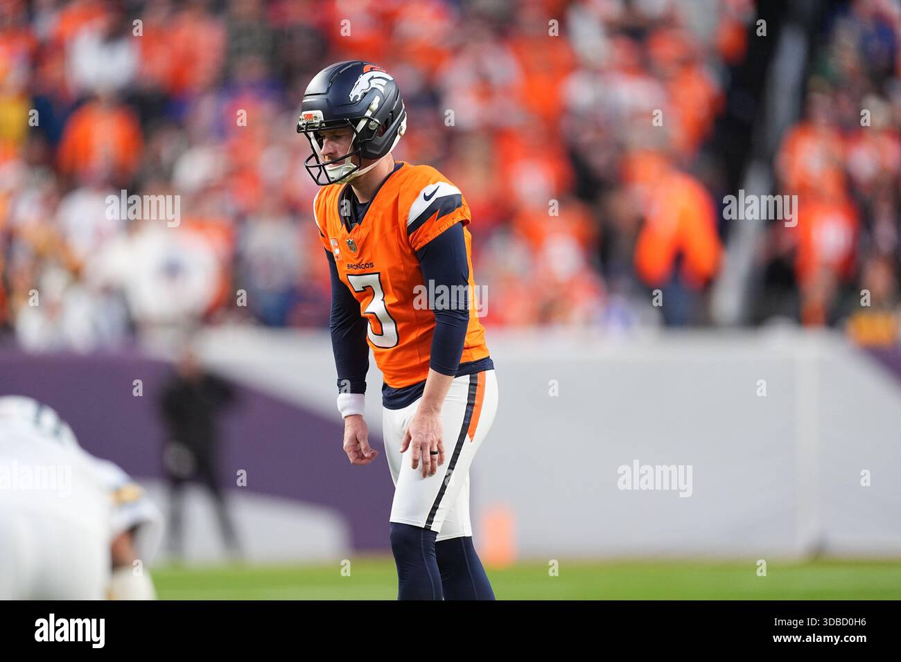 Denver Broncos kicker Wil Lutz (3) in the second half of an NFL ...