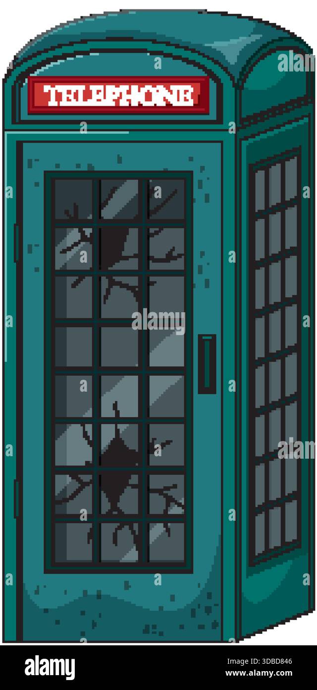 Old broken telephone booth Stock Vector Images - Alamy