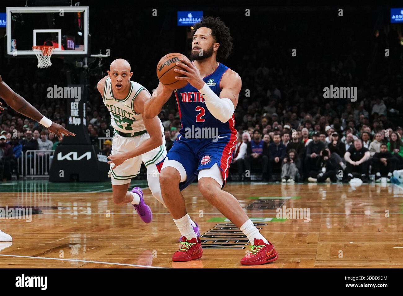 Detroit Pistons guard Cade Cunningham (2) lines up a 3-point shot ...