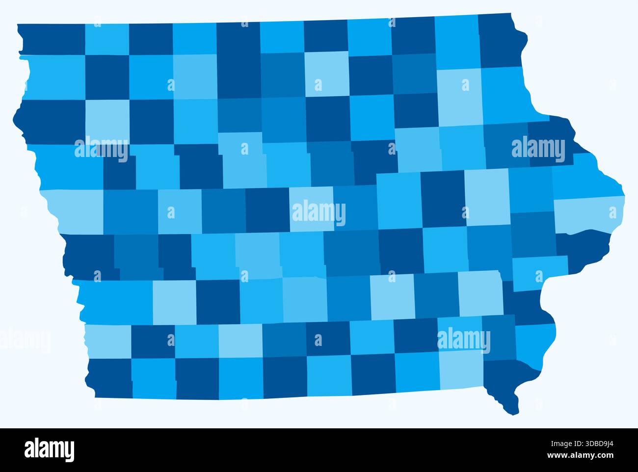 Map of Iowa with counties. Just a simple state border map with county ...