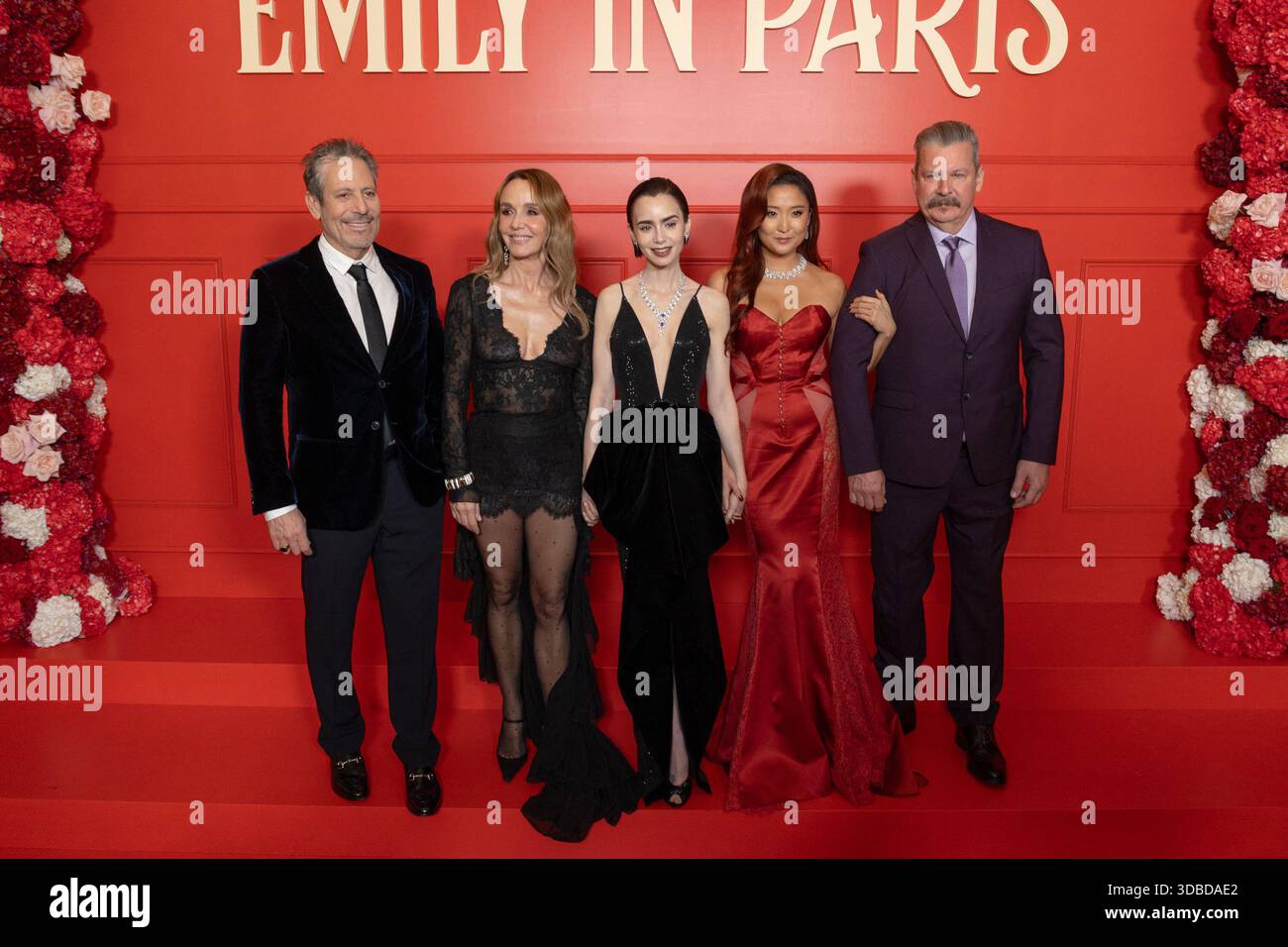 Darren Star, Philippine Leroy-Beaulieu, Lily Collins, Ashley Park and Andrew Fleming attends ...