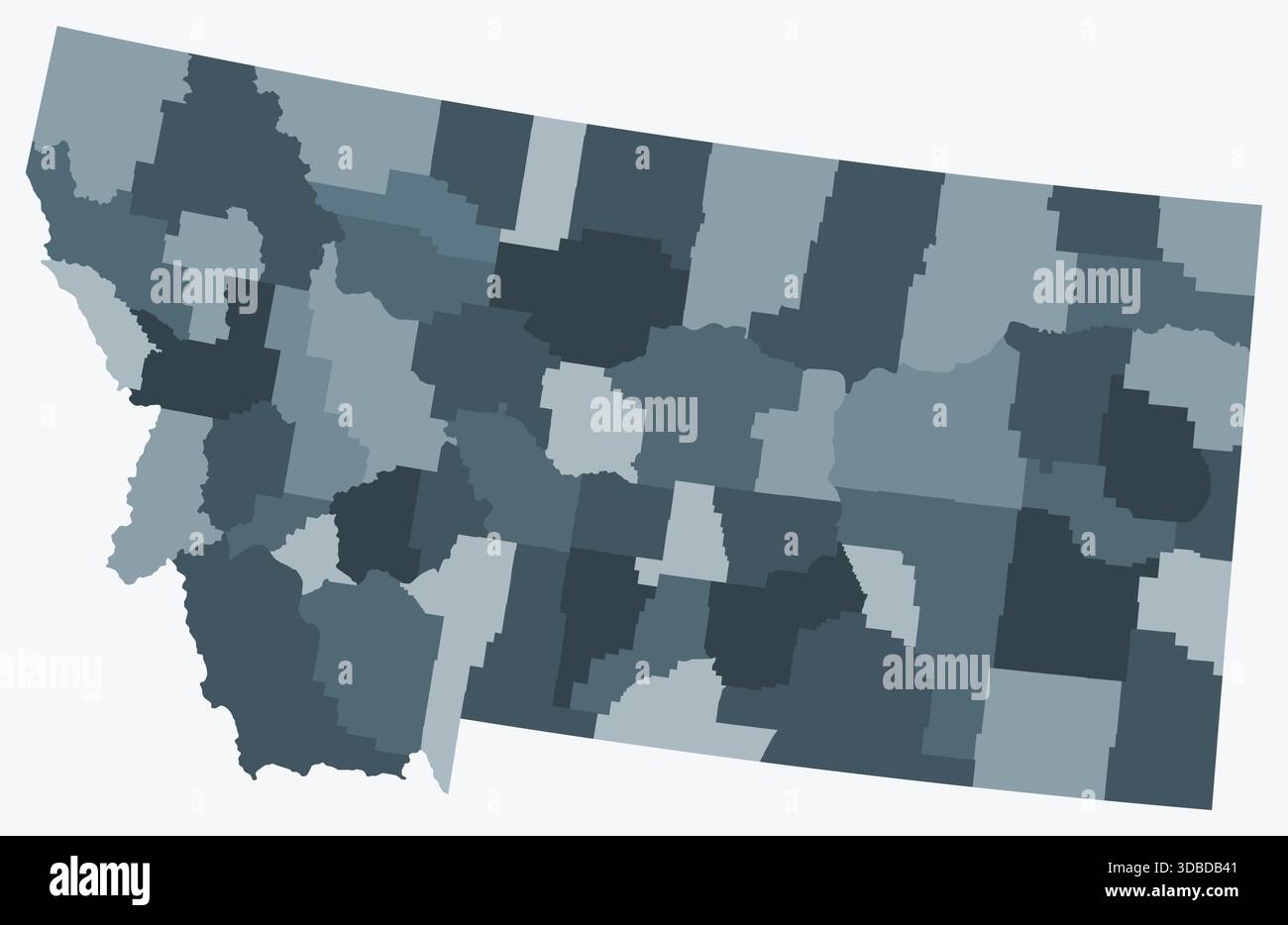 Map of Montana with counties. Just a simple state border map with ...