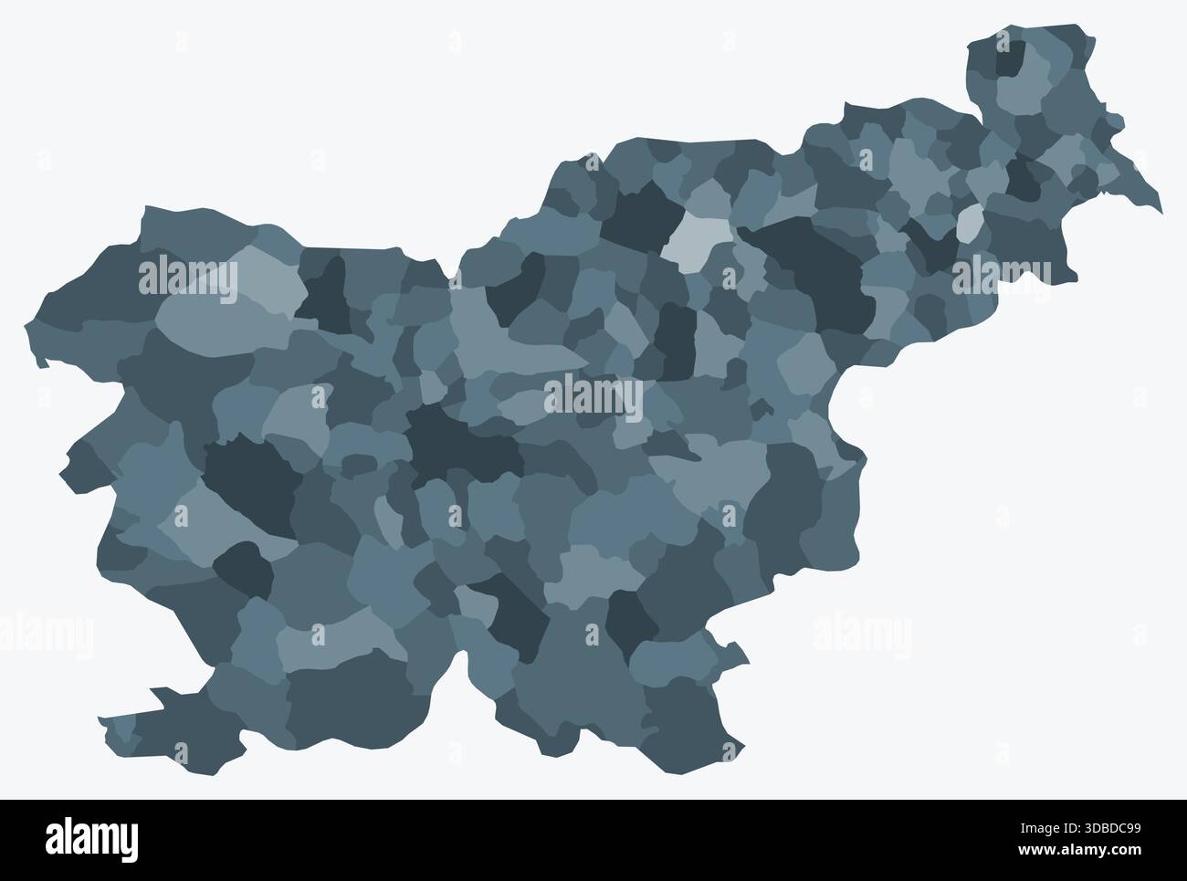 Map of Slovenia with regions. Just a simple country border map with ...