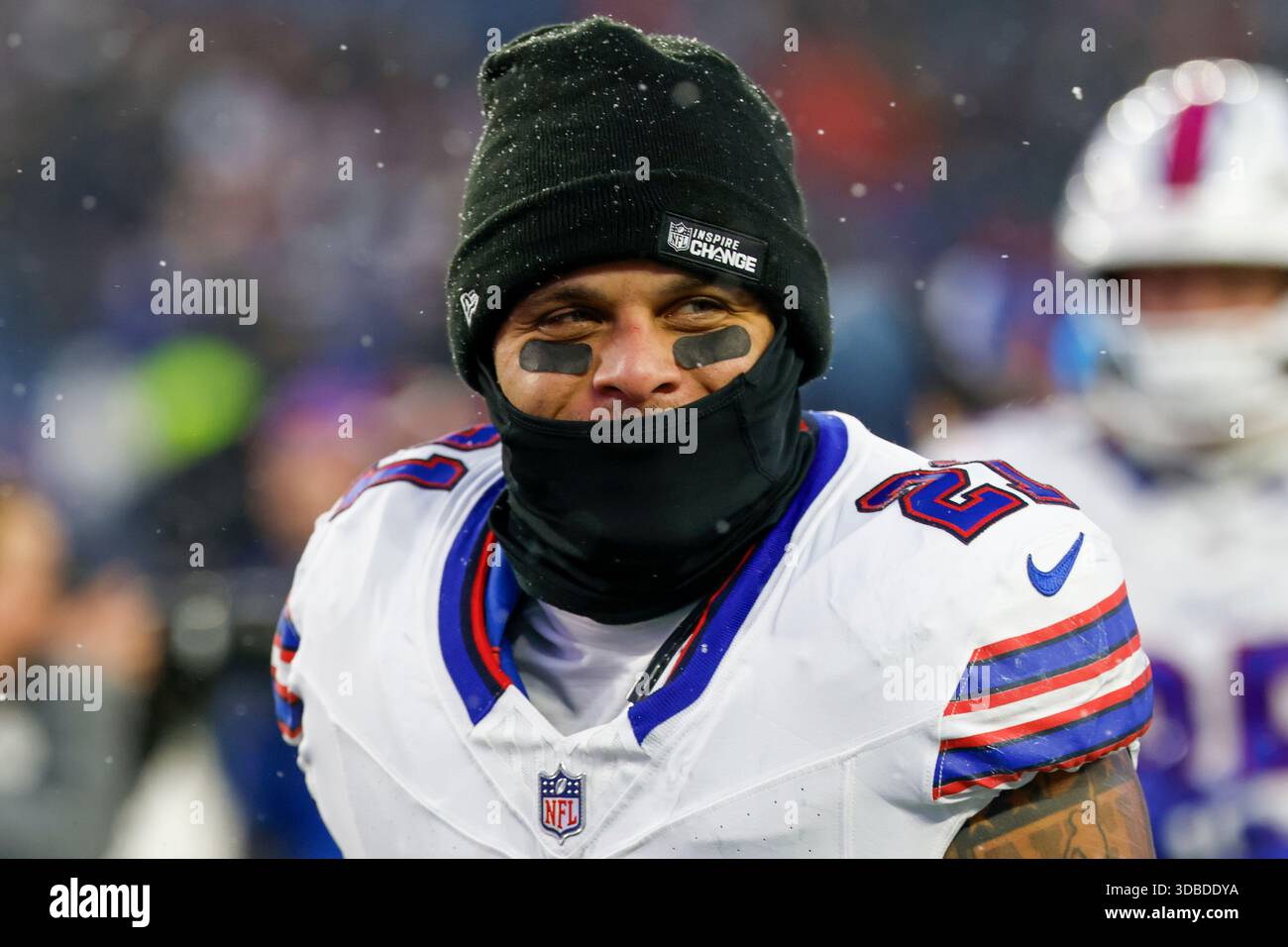 Buffalo Bills safety Jordan Poyer (21) reacts after defeating the New ...