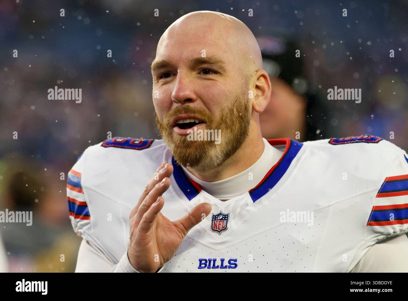 Buffalo Bills long snapper Reid Ferguson (69) reacts after defeating ...
