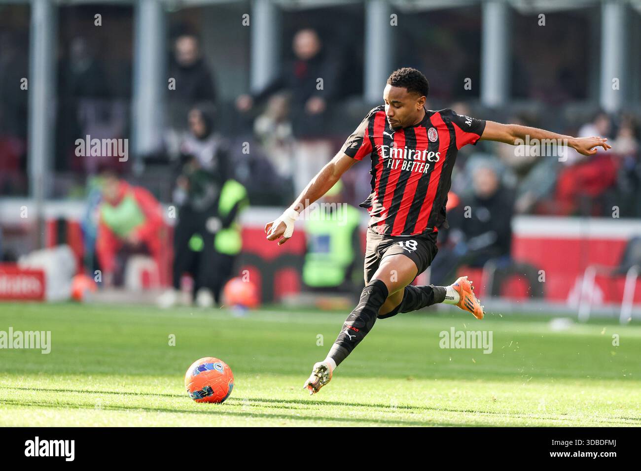 Christopher Nkunku of AC Milan is seen in action during the SERIE A ...