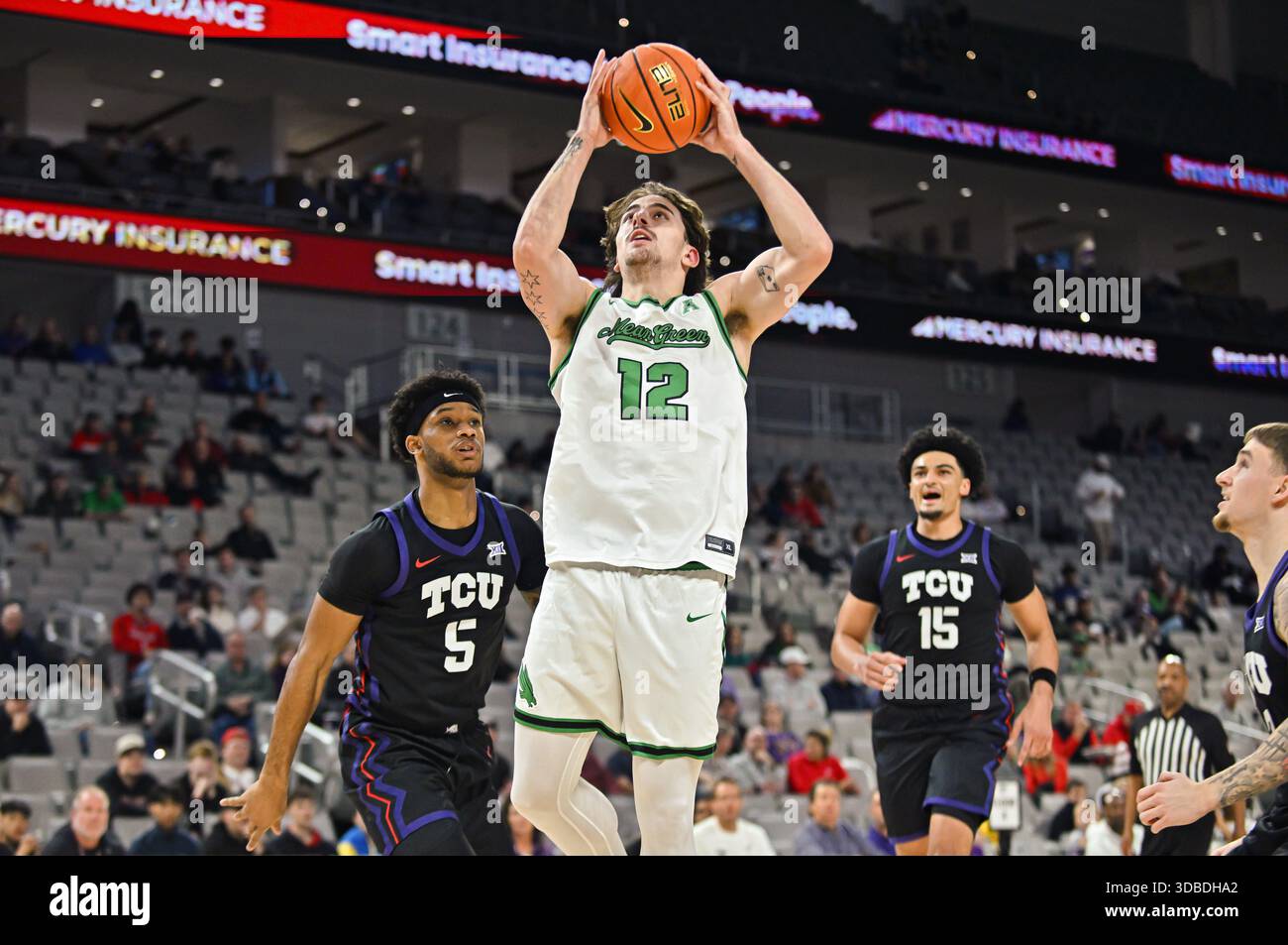 December 7, 2025: North Texas Mean Green forward Dylan Arnett attempts ...
