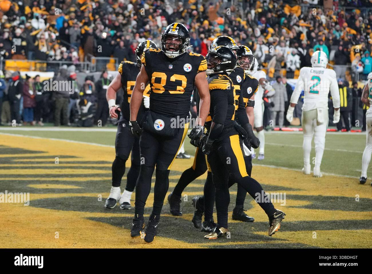 Pittsburgh Steelers tight end Connor Heyward (83) celebrates his ...