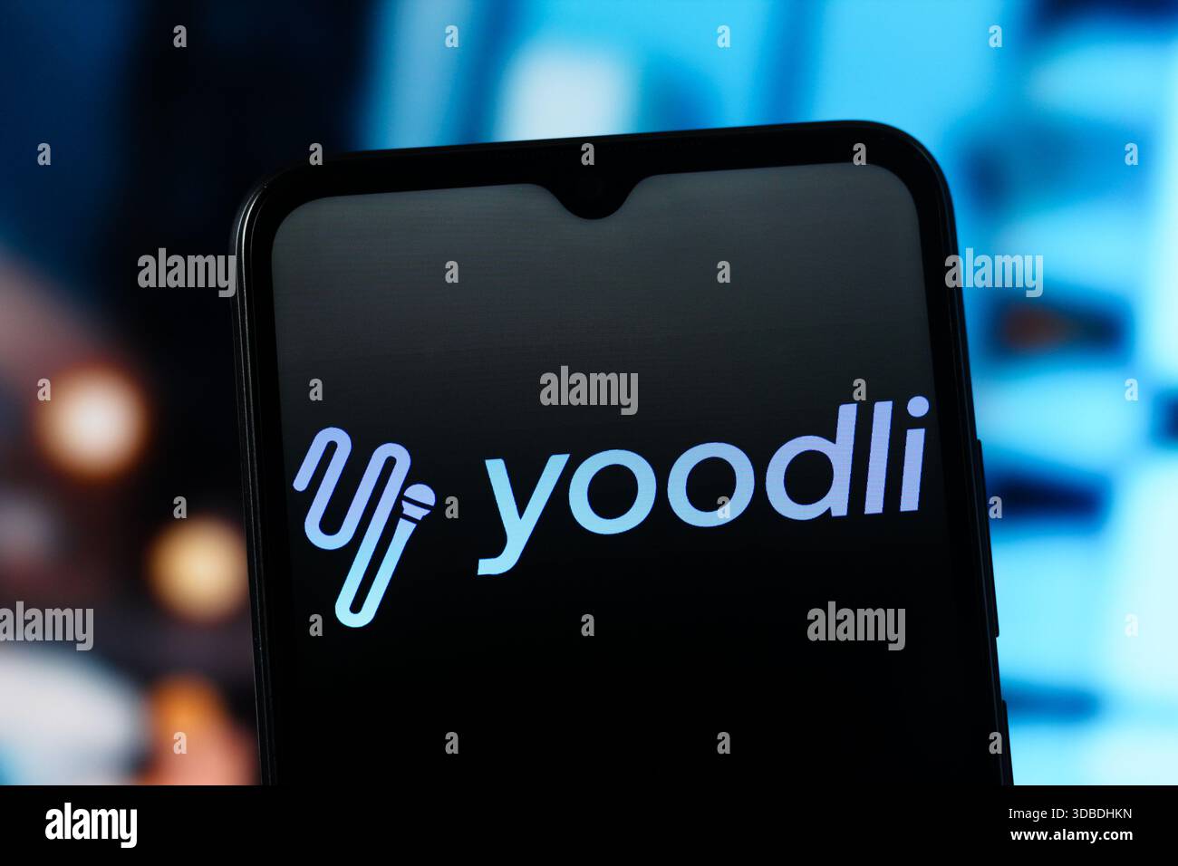 In this photo illustration, the Yoodli AI logo is seen displayed on a ...