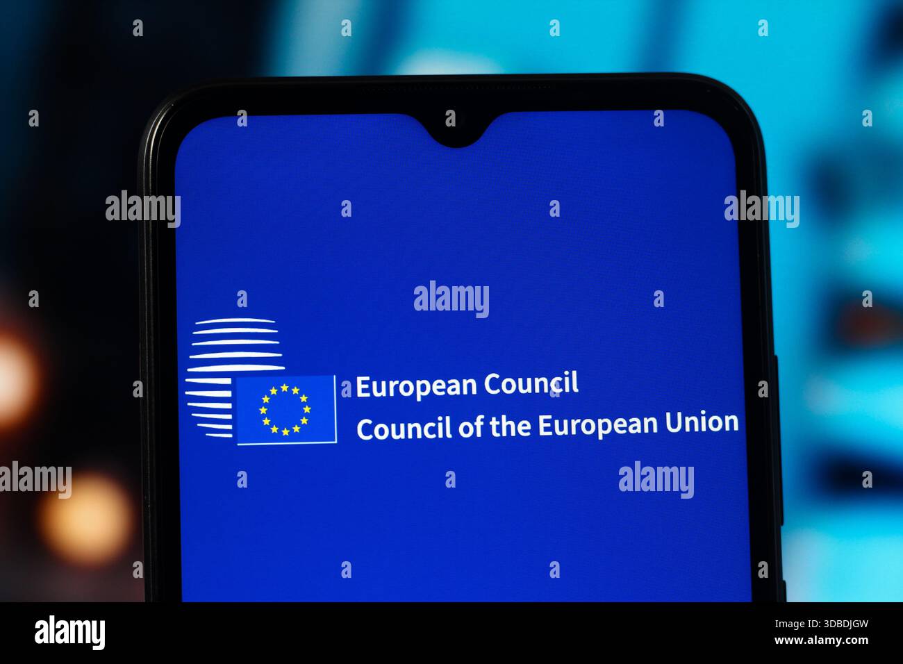 In this photo illustration, the European Council (EUCO) logo is seen ...