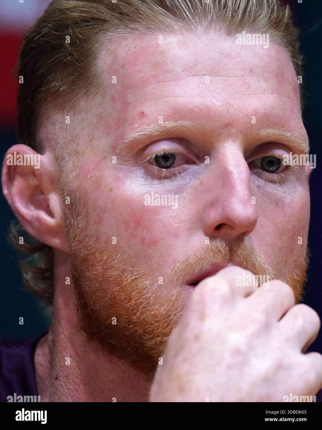 England’s Ben Stokes takes questions during a press conference at the ...