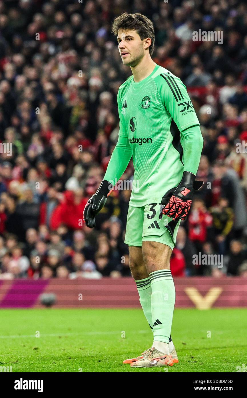 Manchester United goalkeeper Senne Lammens during the Premier League ...