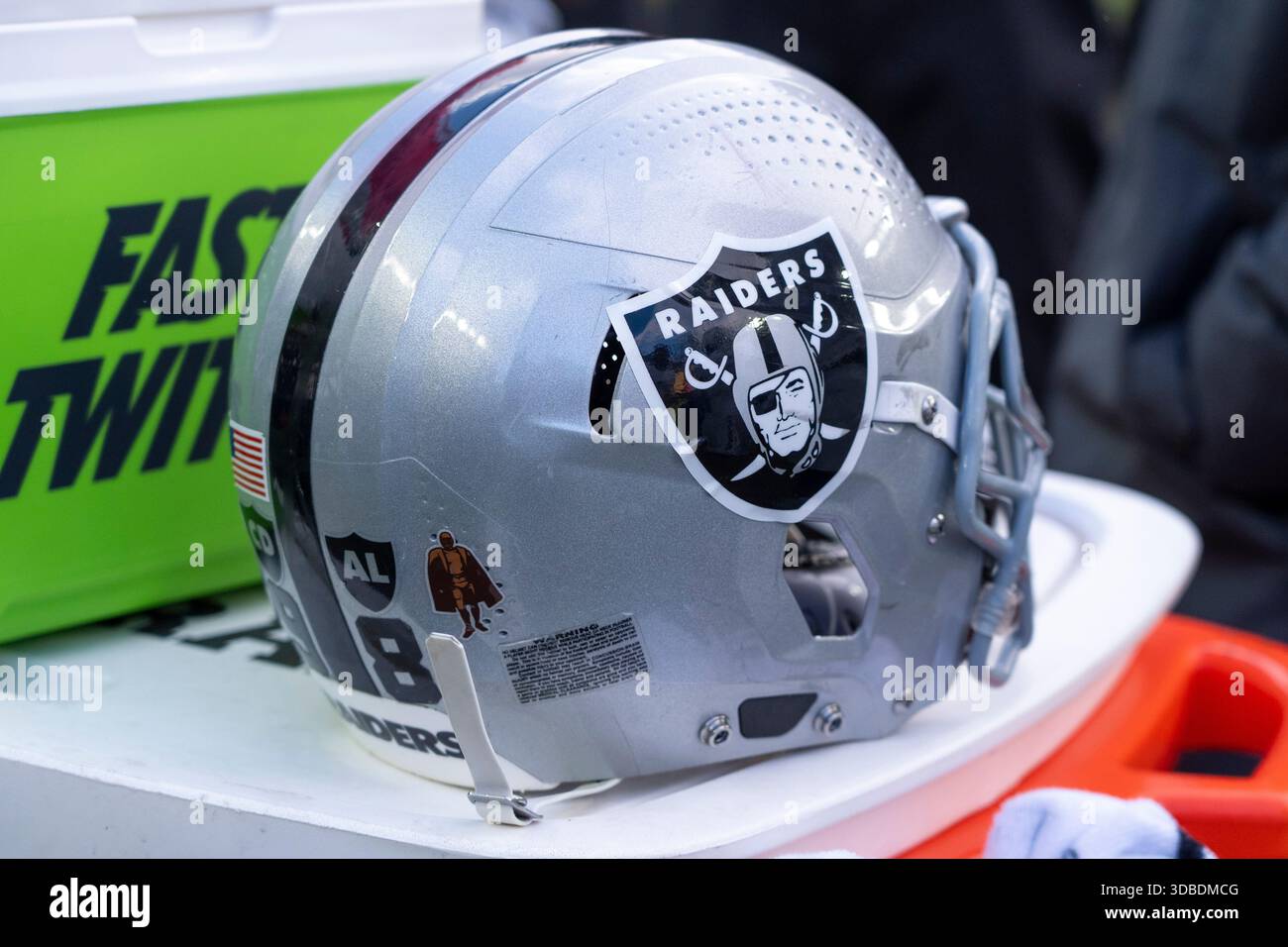 Las Vegas Raiders defensive end Maxx Crosby helmet with the Walter ...