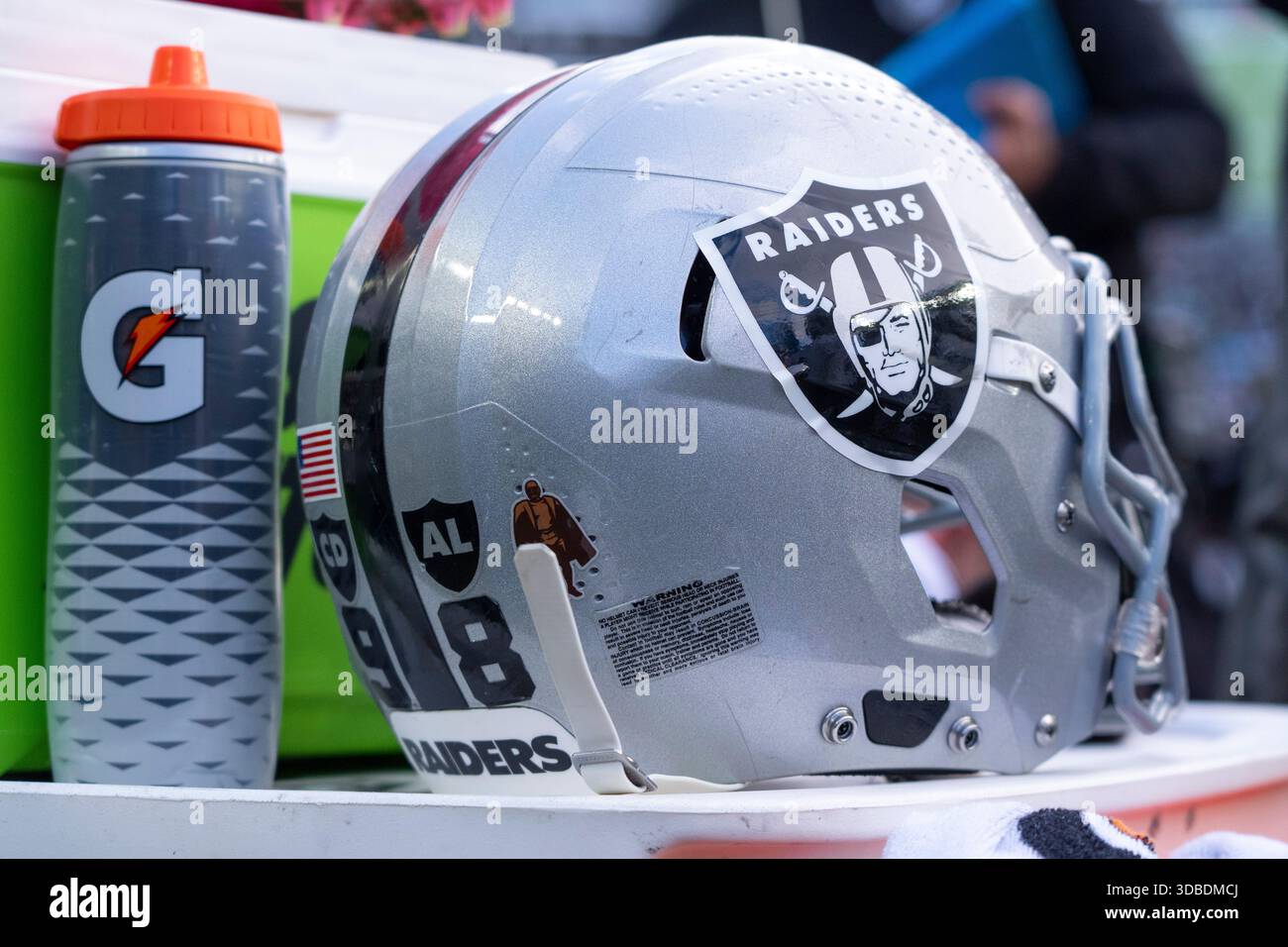Las Vegas Raiders defensive end Maxx Crosby helmet with the Walter ...