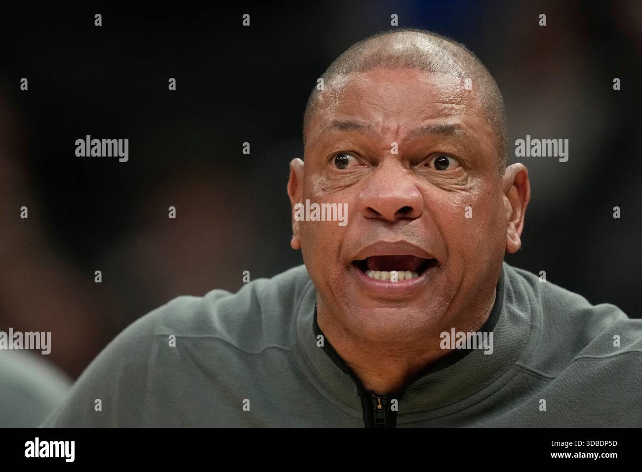 Milwaukee Bucks head coach Doc Rivers reacts during an NBA basketball ...