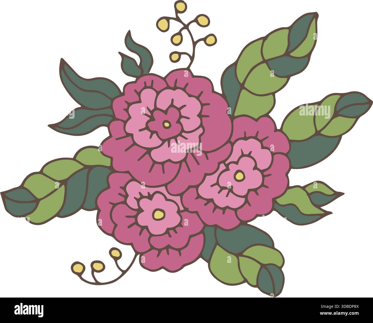 Pink blossom cluster Stock Vector Images - Alamy