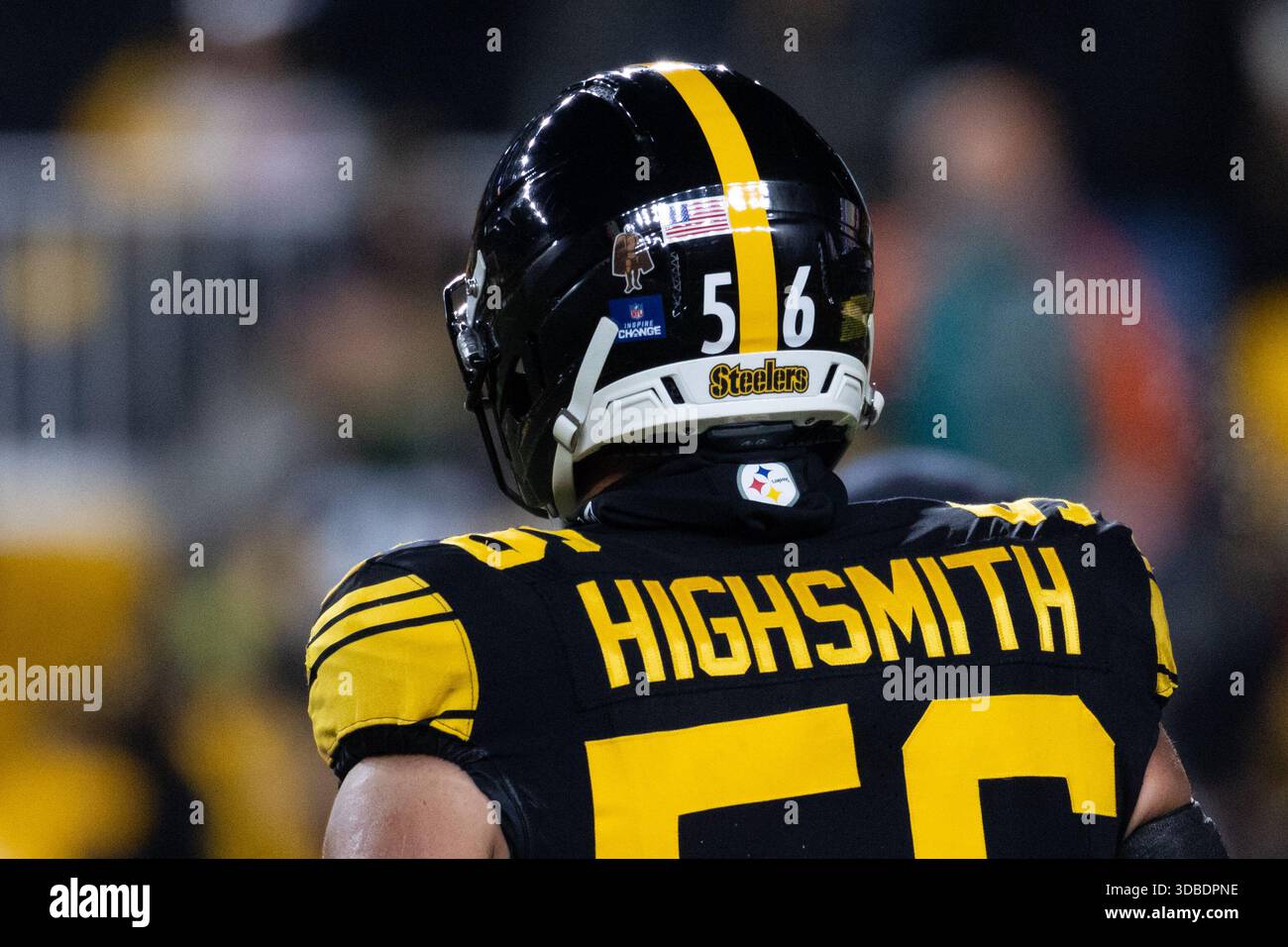 Pittsburgh Steelers linebacker Alex Highsmith (56) displays the Walter ...