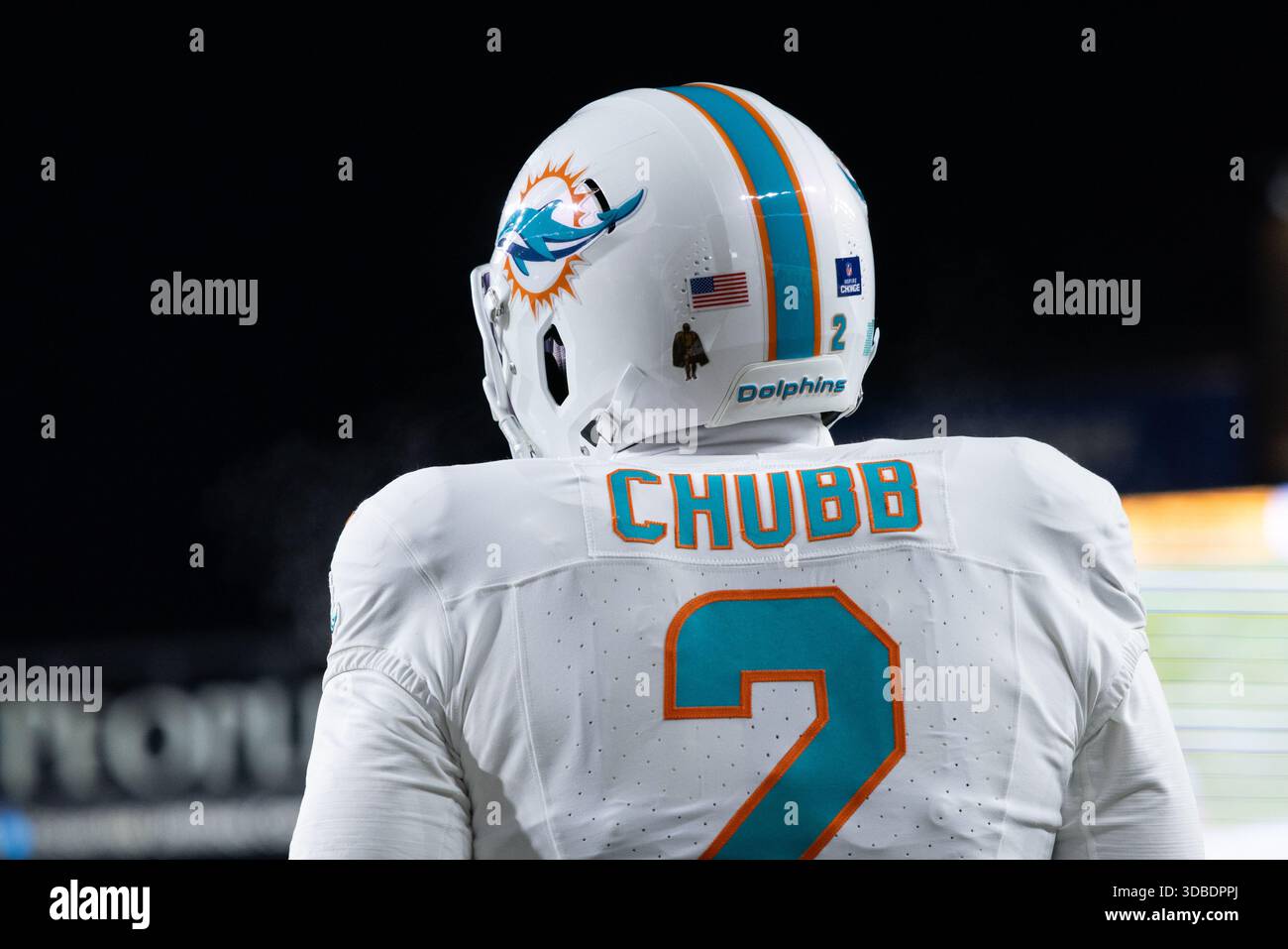 Miami Dolphins linebacker Bradley Chubb (2) displays the Walter Payton ...