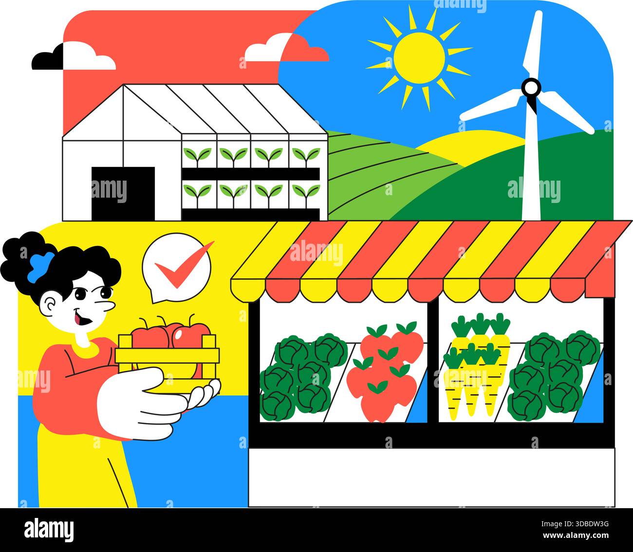 Sustainable Food Production Illustration Featuring Nurturing Growth ...
