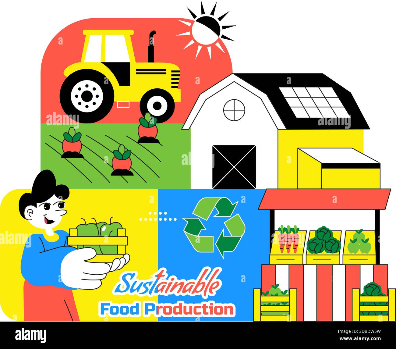 Sustainable Food Production Illustration Featuring Nurturing Growth ...
