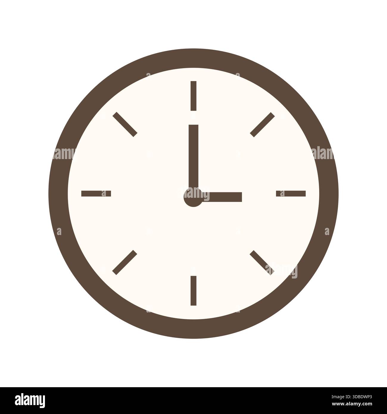 A clock with a clear dial shows the hours and minutes. The clock design ...