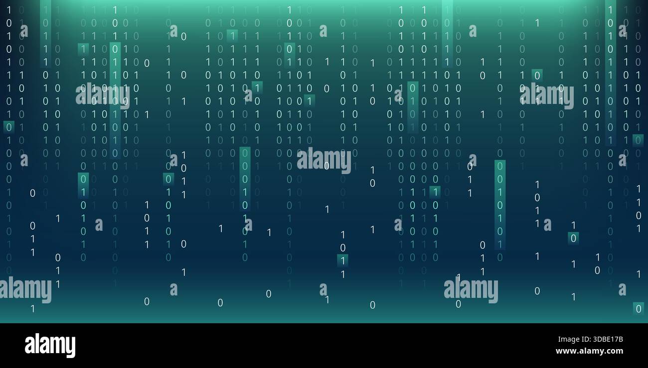 Falling green glowing symbols matrix hi-res stock photography and ...