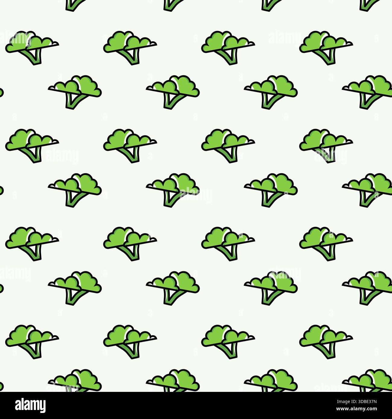 Fresh green broccoli pattern Stock Vector Images - Alamy