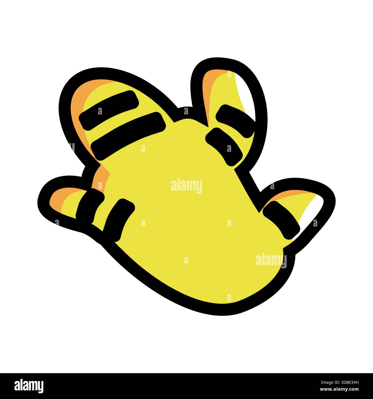 Cute Yellow Creature Cartoon Back View Stock Vector Image & Art - Alamy