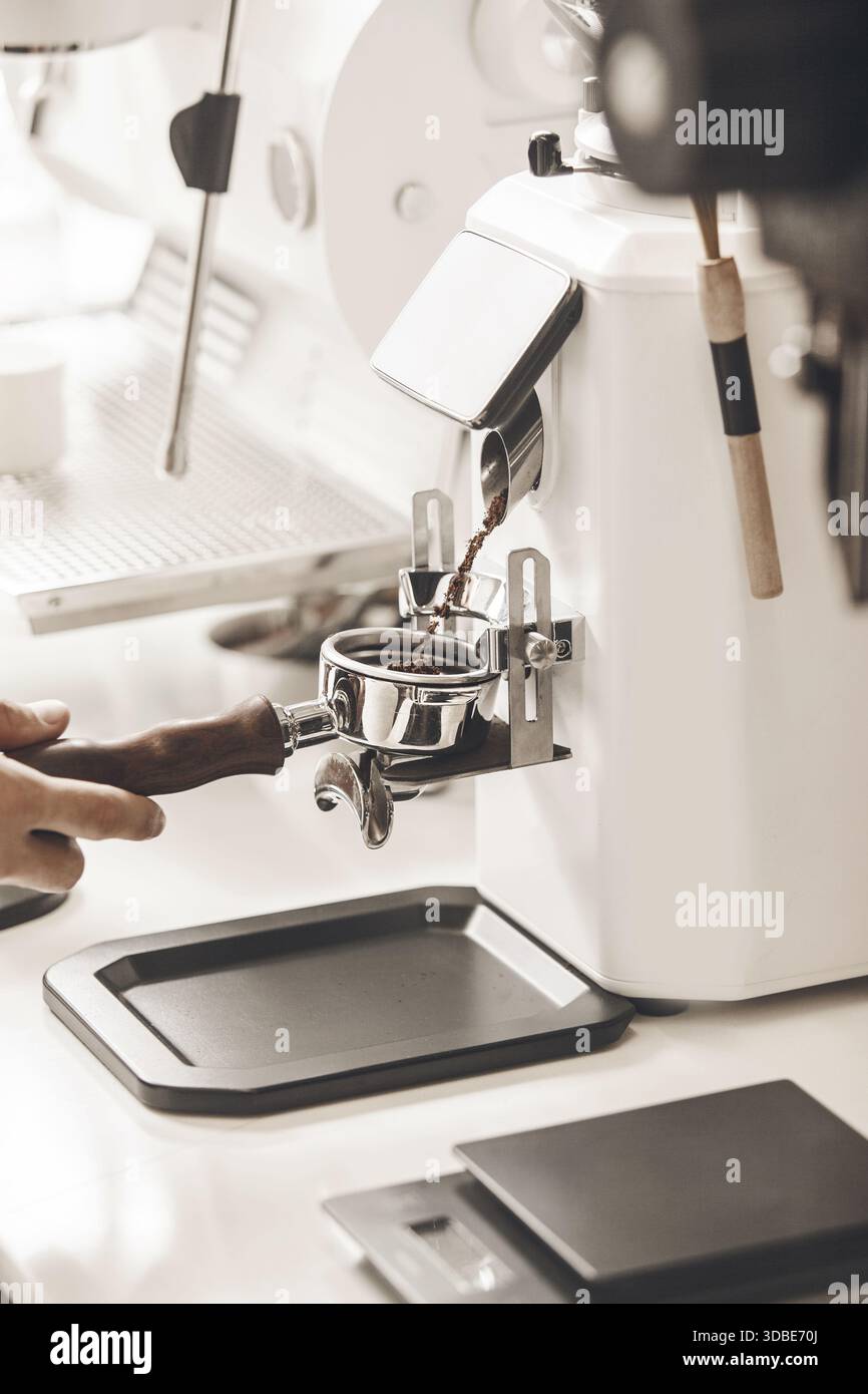 Professional barista skillfully pouring hi-res stock photography and ...
