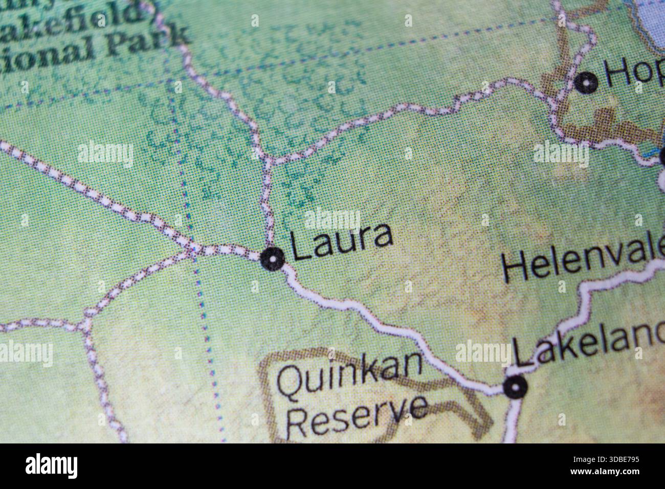 Laura - Queensland, Australia colour atlas map of town and a name of ...