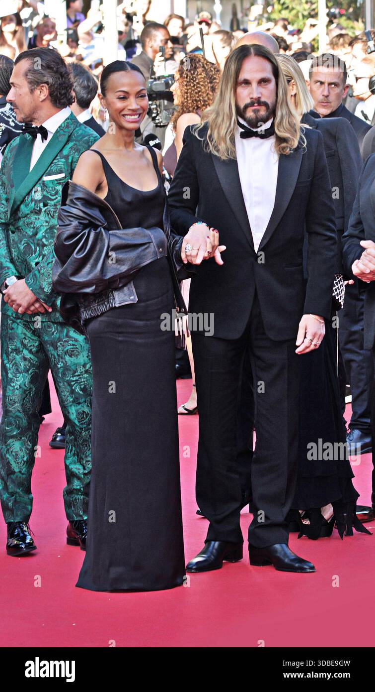 Zoe Saldana with her husband Marco Perego-Saldaña at the Cannes Film ...